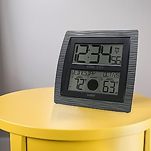 La Crosse Technology BBB86118-INT Curved Atomic Digital Clock with Moon Phase & Temperature