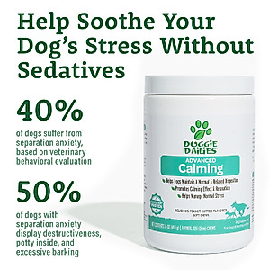 Doggie Dailies Calming Chews for Dogs, 225 Soft Chews, Melatonin for Dogs with Chamomile to Help Manage Stress Relief, Calm & Relaxation During Thunderstorms, Fireworks, Travel, & Separation