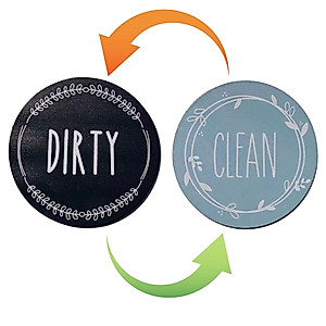 InfantLY Bright Dishwasher Dirty/Clean Magnet Sign Indicator Stickers, 3.5inch Round Universal Double Sided Flip Dish Washer Refrigerator Reversib k006 k006
