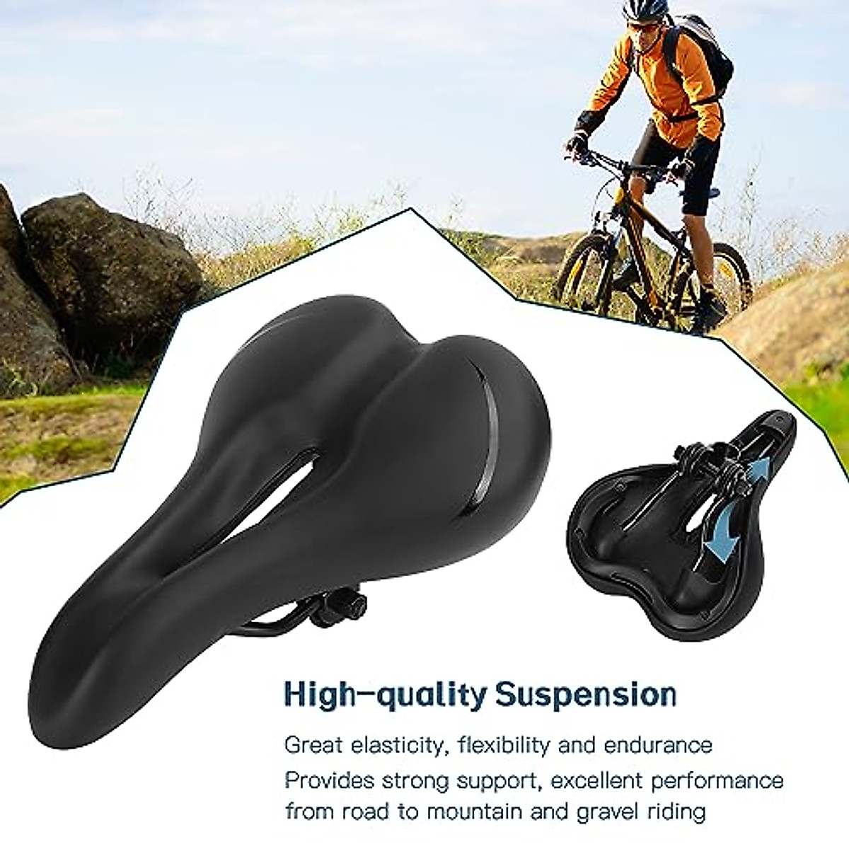 TONBUX Comfortable Bike Seat, Soft Bike Seat Cushion for Men Women Comfort, Breathable Bicycle Seat Replacement Compatible with Peloton, Padded Bicycle Saddle for Mountain MTB BMX Road Exercise Bike