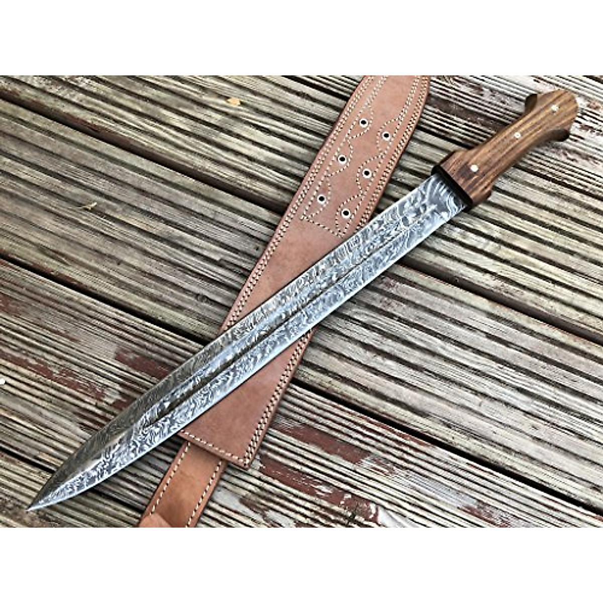 Perkin - FST1 - Damascus Steel Knife - 24 Inches Fixed Blade Hunting Knife Sword