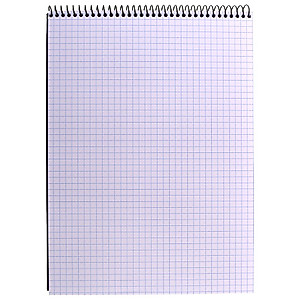 Silverpoint Top Wire Pad, Heavy Back, Quadrille Rule, 8.5 x 11.75 Inches, 70 Sheets, Protective Cover, Blue/Black (51070)
