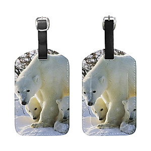Auskid Polar Baby Bear Luggage Tags Travel ID Labels Tag For Baggage Suitcases 1 Piece