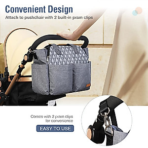 Lekebaby Diaper Bag Tote Large Mommy Bag for Hospital, Baby Bags for Mom Travel Diaper Tote Messenger Purse, Grey, Arrow Print