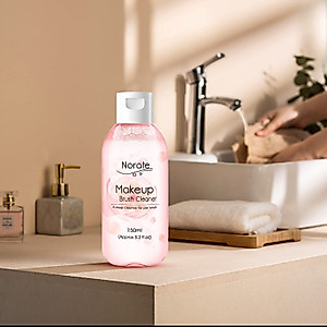 Norate Makeup Brush Cleaner, Make Up Brush Cleansers Solution, Makeup Cleaner for Makeup Brushes, Beauty Sponge, Powder Puff, Deep Clean Brush Shampoo, Gentle Formula Cruelty Free 5.3 FL.OZ