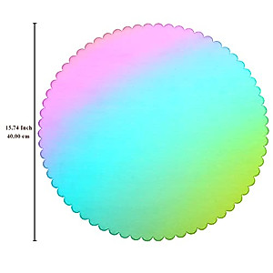 Berglander Rainbow Reusable Cake Boards 12", Stainless Steel Cake Plates With Titanium Colorful Plating, Durable Sturdy Perfect for Cake of 12" or Under, Dishwasher Safe