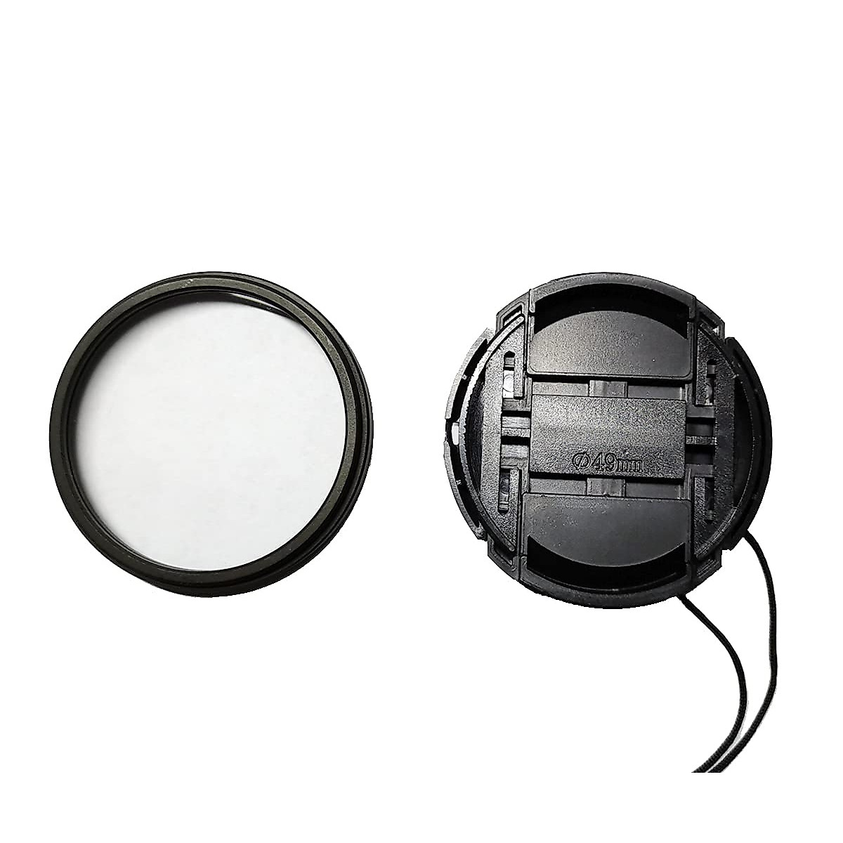 49mm Multi-Coated UV Protective Filter & 49mm Lens Cap Compatible for Canon M50II M100 M6 with EF-M 15-45mm Lens.(1+1 Pack)