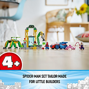 LEGO Marvel Spidey and His Amazing Friends Spider-Man at Doc Ock’s Lab 10783 Building Kit; Super-Hero Playset with Spider-Man, a Vehicle and 2 Other Minifigures; Gift for Kids Aged 4+ (131 Pieces)
