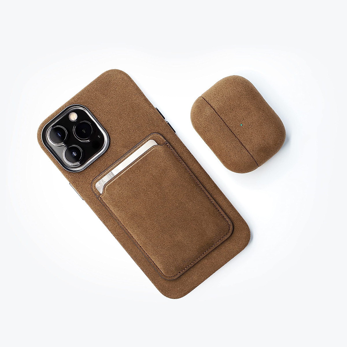 ALMA Alcantara Phone Case for iPhone 13 Series (13 Pro Max, Brown)