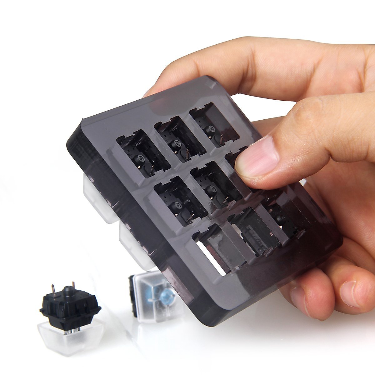 AKWOX 9-Key Cherry MX Switch Tester, Keycap Puller, Keyboard Keycap, O-Ring Sampler Tester Kit