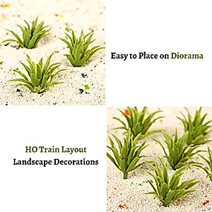 Yetaha 50pcs Green Shrubs Bush Model, Aritificial Plants, Railway Wargame Park Diorama Scenery HO 3.5cm, Architecture Model Railroad Scenery