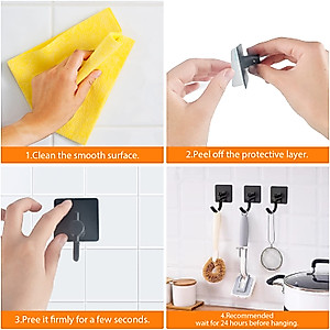 AT MOUSE Adhesive Wall Hooks for Wall, 3M Heavy Duty Sticky Hooks 20LB, Waterproof Stainless Steel Towel Hooks for Key, Clothes, Closet Hook (8 Pieces)