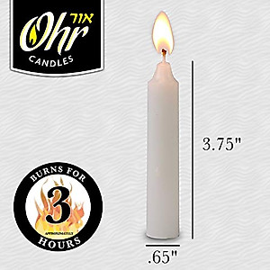 Shabbat Candles - Traditional Shabbos Candles - 3 Hr. - 72 Ct.