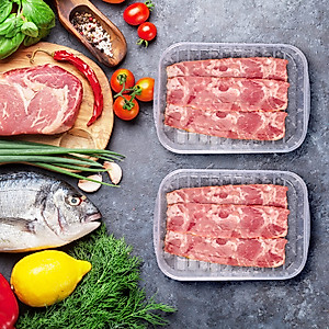 2 Packs Bacon Keeper Plastic Deli Meat Container for Fridge with Lids Airtight Cold Cuts Storage Containers for Fridge Storage Box Food Shallow Low Profile Bacon Holder with 2 Pcs Buffet Serving Tongs