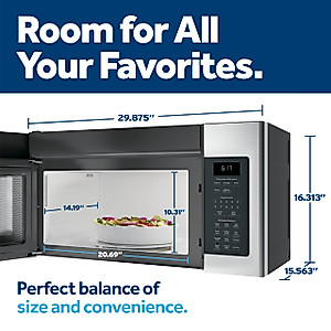 GE JVM6172SKSS 1.7 Cu. Ft. Over-The-Range Microwave Oven, Stainless Steel