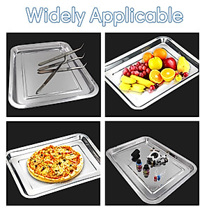 Stainless Steel Tray - Yangna 3 Pack Dental Tray 13.5'' X 10'' Stainless Steel Trays Piercing Instrument Tray Flat Tool