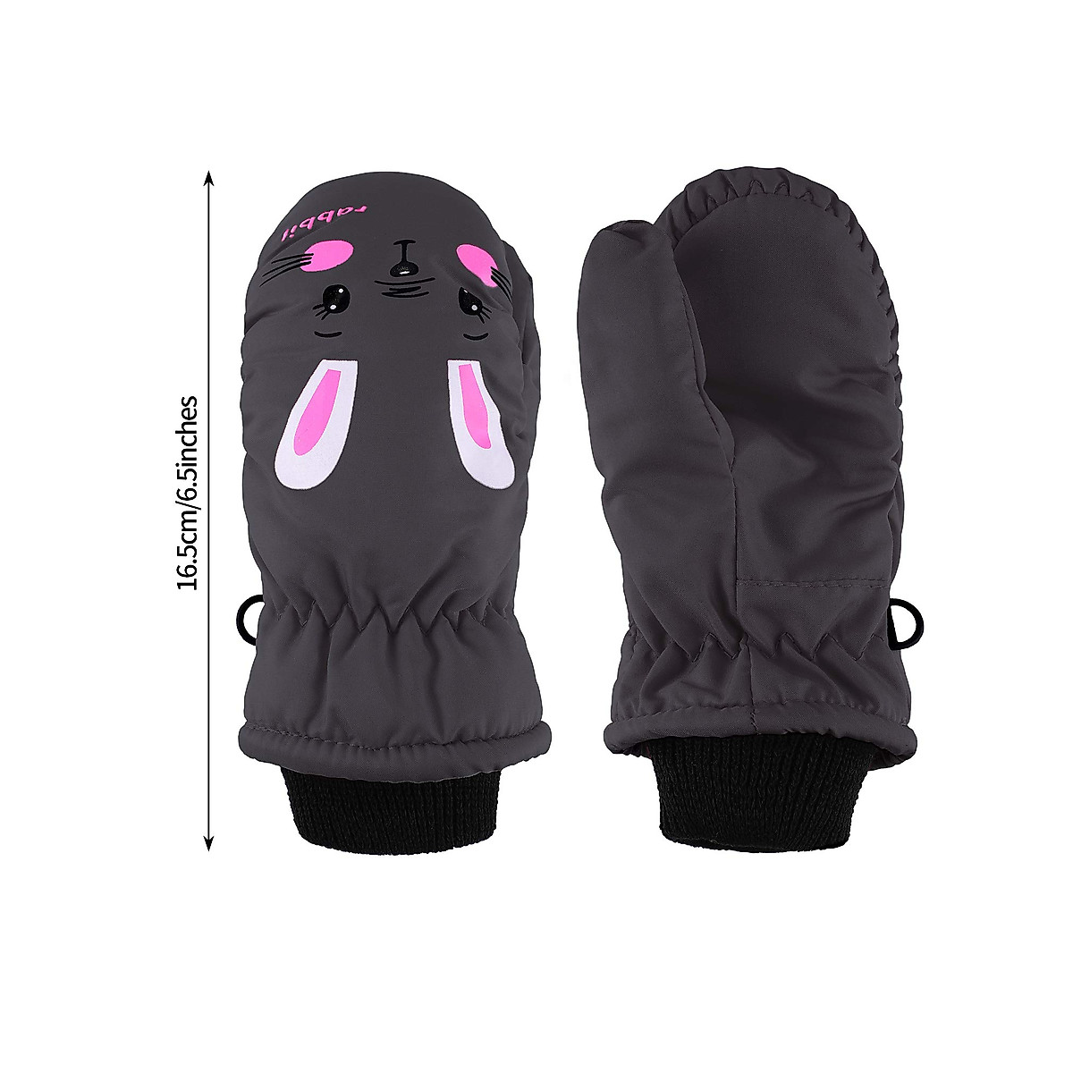 SATINIOR 2 Pairs kids waterproof mittens Girls Winter Snow mittens Warm Snow Gloves for Winter Outdoor Activities(3-5 Year,Classic Style)