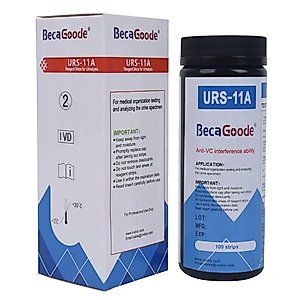 BecaGoode 11-in-1 Rapid Urine-Test Strips 11 Parameters for Ketosis, pH, Protein, UTI and More in Your Body-100 Count