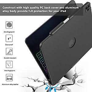 HOTLIFE Keyboard Case for iPad Air 13 inch 2024, Keyboard for iPad Pro 12.9” inch (4th Gen 2020/ 3th Gen 2018) - Touch Trackpad Case with Keyboard -360° Protective with Pencil Holder