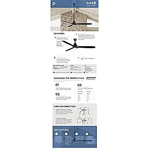Progress Lighting Gaze Collection 60" LED Three-Blade Ceiling Fan