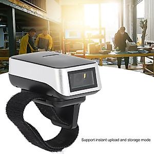 Zyyini Wearable Ring Barcode Scanner, 1D 2D QR Hands Mini Finger Bar Code Reader with 2.4G, USB Wired and BT4.2, for Laptops, PCs, POS, Smartphones, Tablets