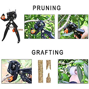 Toolwiz Garden Grafting Tools Tree Grafting Kit, 2 in 1 Grafting Shears for Fruit Tree Grafting Tool with 3 Replacement Blades, Tree Grafting Tape, Tag Cards, Screwdriver and Wrench
