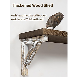 Gronda Bathroom Wall Shelves Over Toilet, 24 Inches Floating Shelves for Wall Rustic Farmhouse Wood Bathroom Shelf Hanging Storage Rack