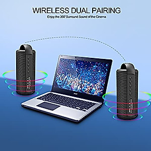 Bluetooth Speaker, ZEALOT Portable Bluetooth Speaker, Wireless Speaker with 20 Hours Playtime, Dual Pairing, Loud Stereo, Hiking Bluetooth Speaker with Hand Strap, Outdoor Speaker for Cycling & Travel