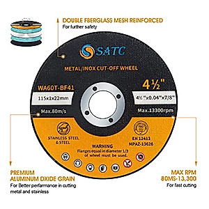 S SATC 4 1/2 Cut Off Wheel 50 PCS Cutting Wheels 4.5"x.040"x7/8" Angle Grinder Cutting Disc Ultra Thin Metal & Stainless Steel
