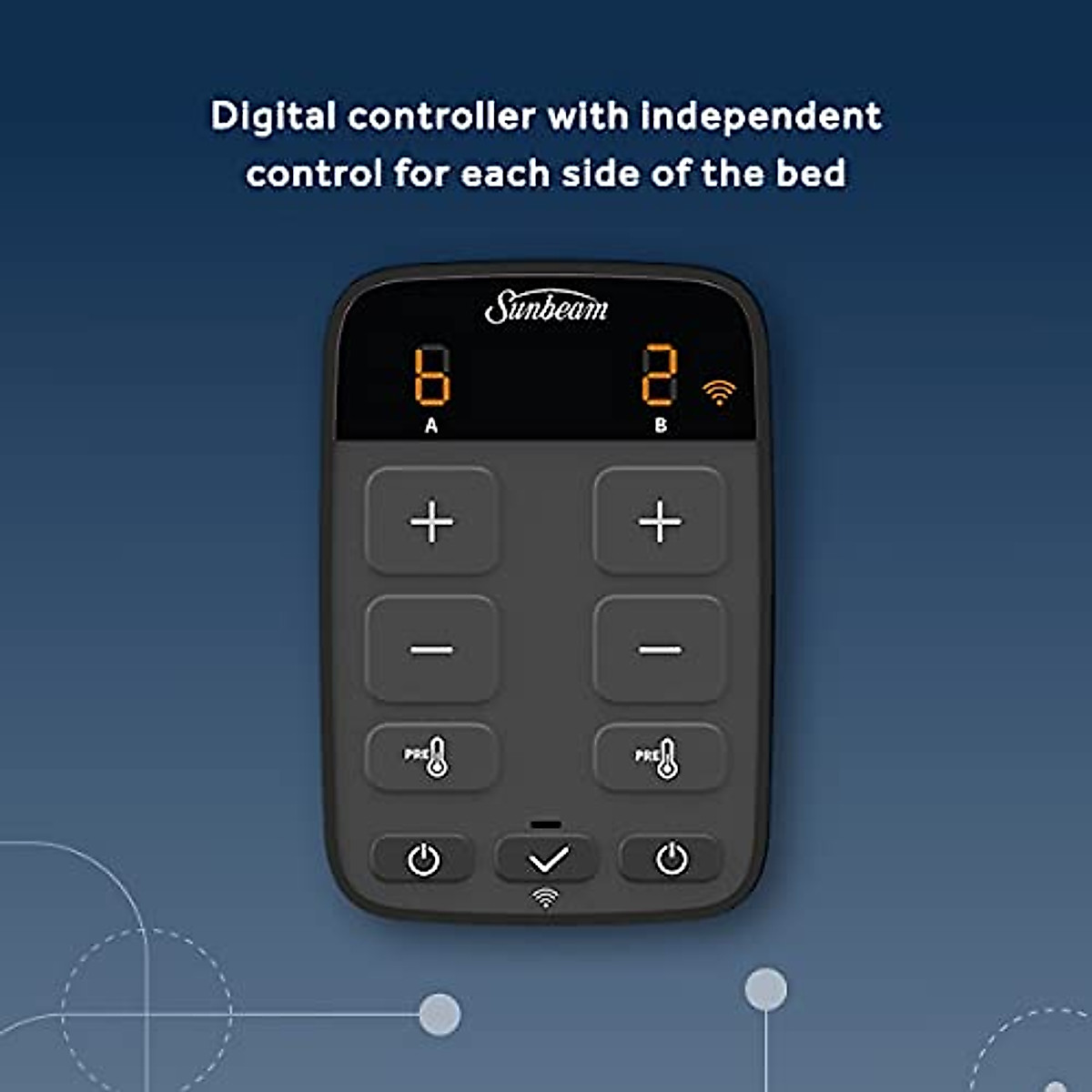 Sunbeam LoftTec Wi-Fi Connected Heated Blanket, Electric Blanket, 10 Heat Settings, Queen Size