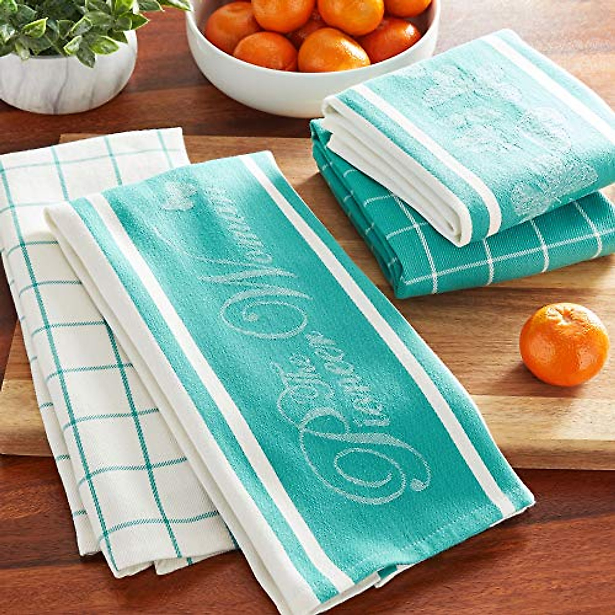 Pioneer Woman Butterfly Kitchen Tea Towels Set of 4 Assorted Teal Mint Aqua