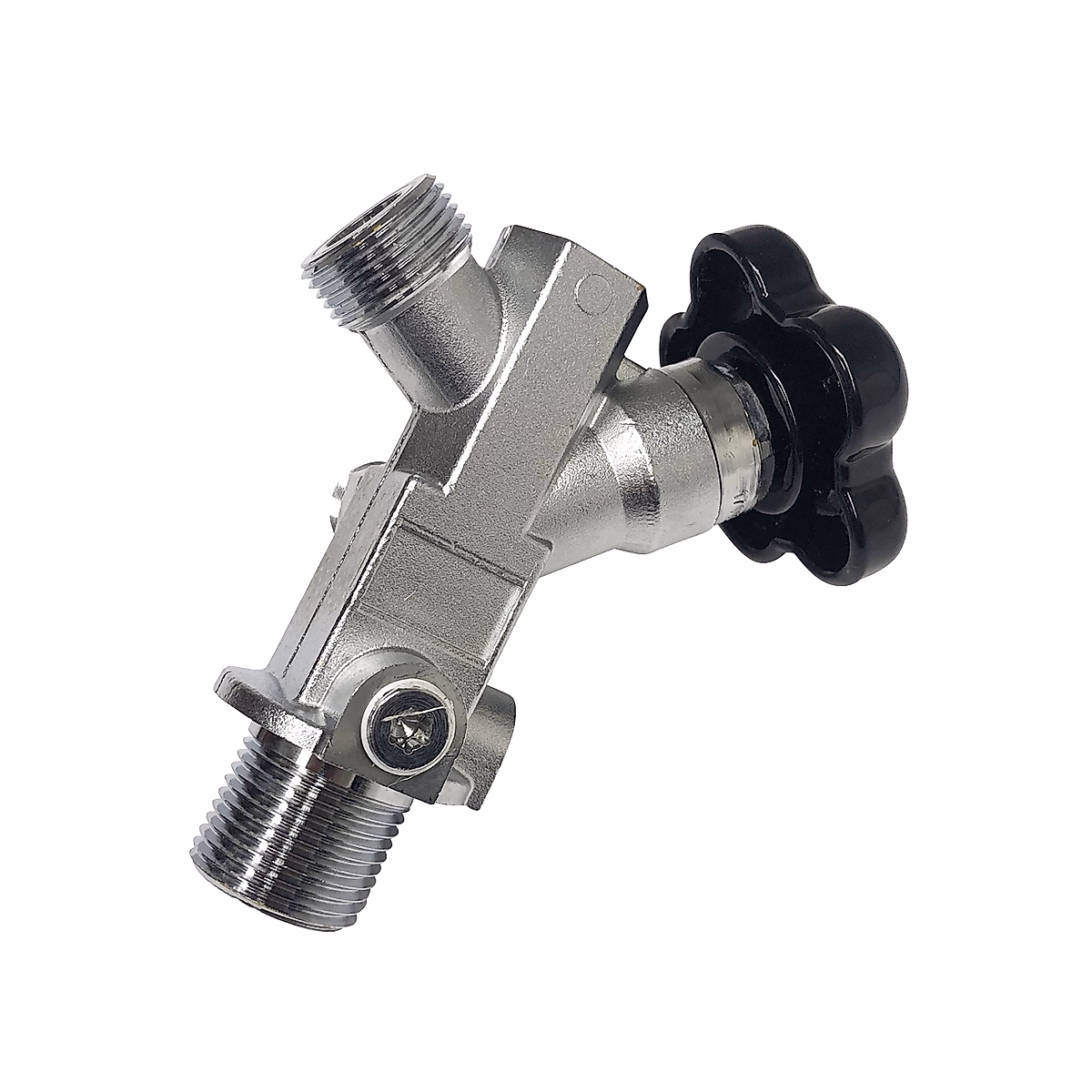 HIGH FLOW Nitrous Oxide Bottle Valve for 10 lb, 15 lb, 20 lb Nitrous Racing Cylinders with CGA 660 large orifice ANGLED outlet and Pressure Ports and NHRA Racer Safety Device