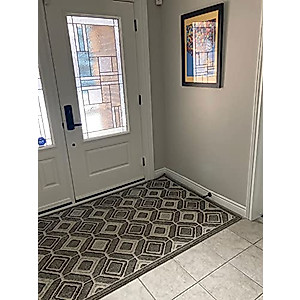 Door Stop, 5 Inch Long Door Stopper, Black Wall Mount Doorstops Stainless Steel Solid Rigid, No Odor Rubber Tip, Heavy Duty Rubber Door Stop Brushed Satin Door Holder Wall Protector