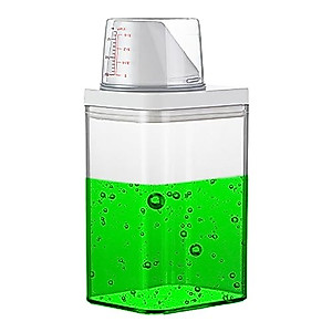 Laundry Powder Bin, Household Washing Powder Storage Container, Laundry Detergent Powder Storage Box,With Measuring Cup Rice Storage Bottle Laundry Powder Box （1100ml）