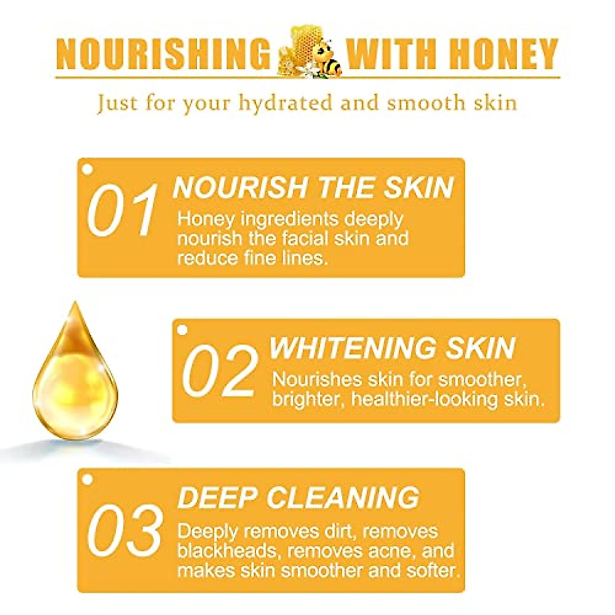 Honey Tearing Peel Mask, Honey Tearing Mask Peel Mask Dead Skin Clean Pores Shrink, Oil Control Painless Blackhead Honey Mask, Face Deep Cleasing & Moisturizing Mask, For All Skin Types Women (2Pcs)