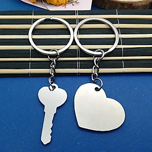 Nekoki 2pcs Couple Key Chain Ring Set-I LOVE YOU with Red Heart Keychains Set for Boyfriend Girlfriend and Best Friends,Valentine's Day Birthday Gifts Graduation Gifts-Love Heart Key Locks Lover Gift