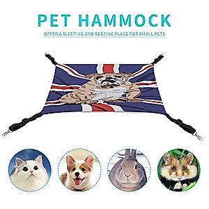 British Bulldog Pet Hammock Bed Guinea Pig Cage Hammock Small Animal Hanging Bed for Ferret, Chinchilla, Puppy and Other Small Animals