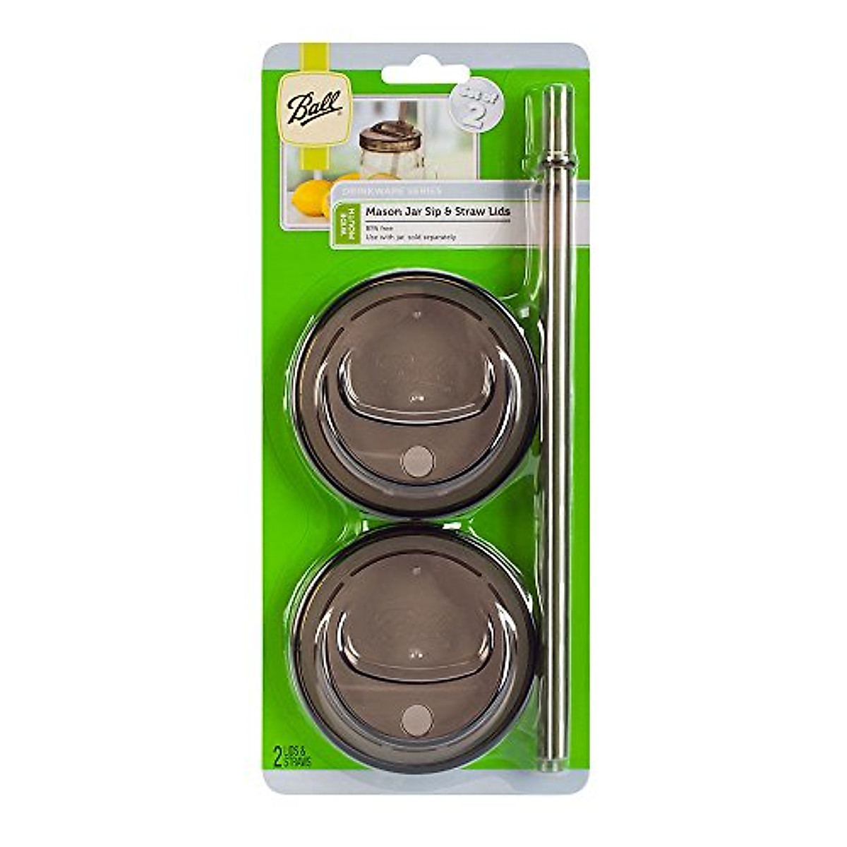 Ball 15015 Wide Mouth Sip N Straw Lids