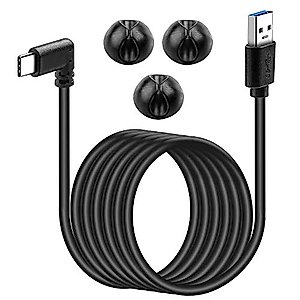 Compatible for Quest 2 Link Cable 16FT, Kuject VR Headset Cable for Quest 2 / Quest 1, USB 3.0 Type A to C High Speed Data Transfer Charging Cord for Gaming PC & USB C Chargers
