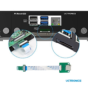 UCTRONICS 19” 1U Rack Mount for Raspberry Pi with SSD Mounting Brackets, Thumbscrews Front Removable Bracket Supports Up to 4 Raspberry Pi 5, 3B/3B+, 4B and 4 SSDs, Option SD Card Adapter