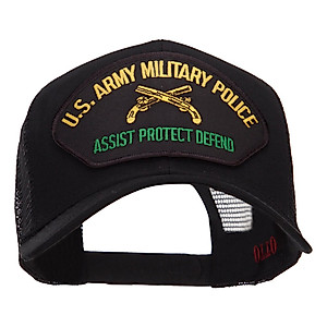 e4Hats.com US Army Military Police Patched Mesh Cap - Black OSFM