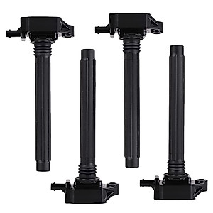 Ignition Coil Pack Set of 4 - Compatible with Chrysler 200 Fiat 500X Jeep Cherokee Renegade Compass Dodge Dart Ram ProMaster 2.4L 2013-2017 - Replaces UF751 UF754 68242286AA, 68080580AB, 0221504050