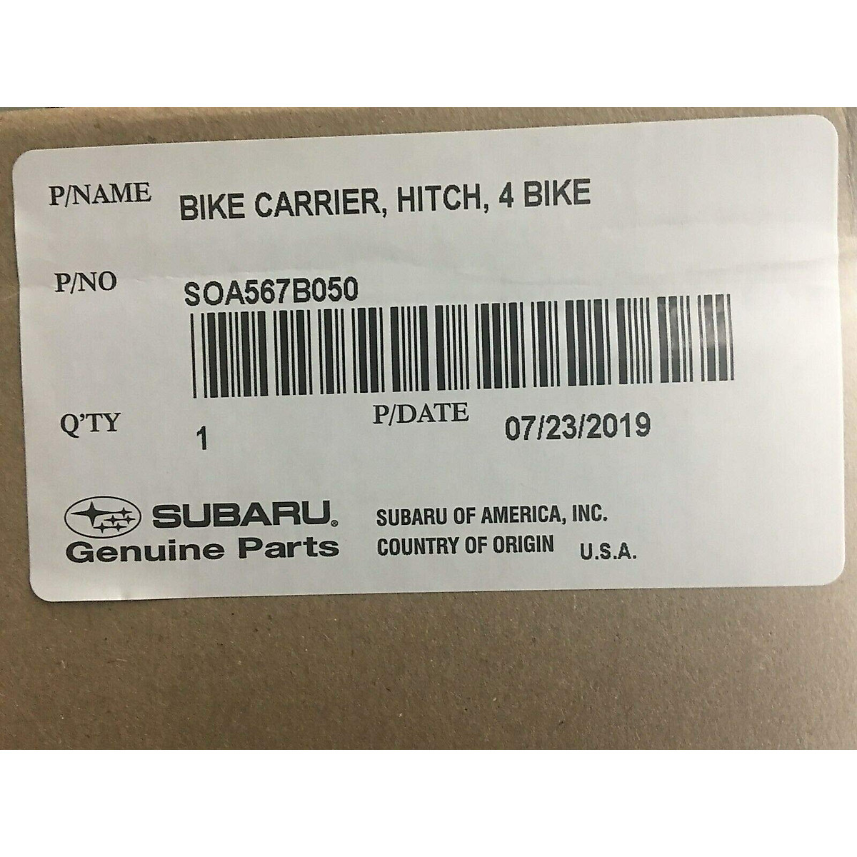 Subaru 2019-2023 Ascent 2022-2023 Forester 2020-2023 Outback 4 Bikes Hitch Mounted Bike Rack OEM Thule OEM SOA567B050 Genuine