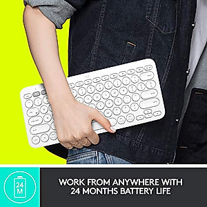 Logitech K380 Multi-Device Bluetooth Keyboard – Windows, Mac, Chrome OS, Android, iPad, iPhone, Apple TV Compatible – with Flow Cross-Computer Control and Easy-Switch up to 3 Devices – Dark Grey