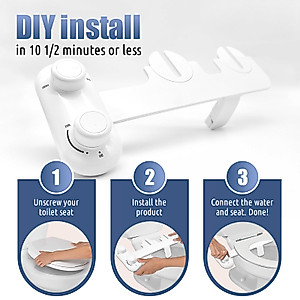 RV Bidet Attachment for Toilet- Self Cleaning Fresh Water Sprayer,Slide-in Easy Install, Adjustable Dual Nozzle (Cold) The proper distance between toilet screws 3.73-7.91 inches