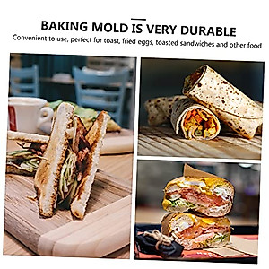 SHOWERORO Sandwich Pan Loaf Bread Pan Toaster Oven Pans Bread Mold Baking Pan Kitchen Bread Frying Pan Sandwich Baking Pan Aluminum, Wood Non Stick Accessories Nonstick Cookware Grill Pan