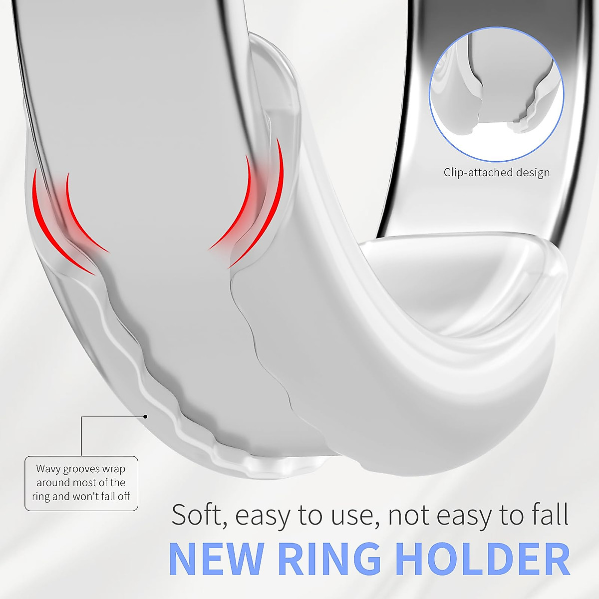 Ottemax Ring Size Adjuster for Loose Rings - 20 Pack 6 Sizes Invisible Jewelry Sizer, Mandrel for Making Jewelry Guard, Spacer, Sizer, Fitter - Spiral Silicone Tightener Set with Polishing Cloth