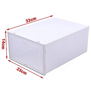 Foldable Shoe Box, 20/24Pcs Stackable Plastic Clear Shoe Storage Box,Storage Bins Shoe Container Home Organizer Rack Stack (20Pcs)