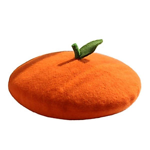 Yuri Japan Fruits Orange Peach Beret Cute Lolita Girl Hat Painter Cap Accessories for Women Gift (orange)