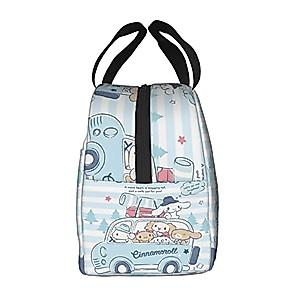 BAMUTECH Insulated Lunch Box Lunch Bags - Portable & Spacious Reusable Adults Tote Bag For Women,Men,Boys,Girls, Blue, 8.5in x 8in x 5in